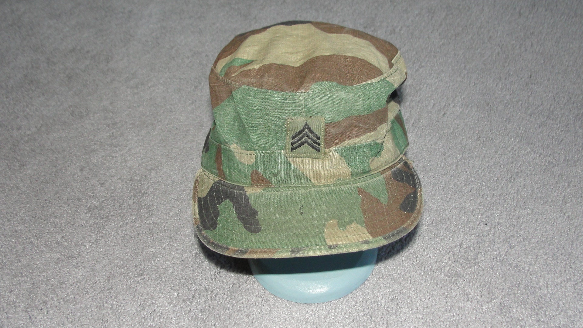 U.S. Army Camo Fatique Soft Cap/hat - Sgt. Rank Insignia @ Crown - Etsy