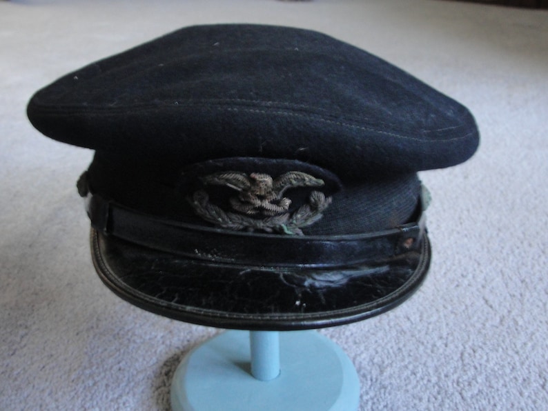 U.S. Merchant Marine / Navy Officers Visored Blue Dress Cap Eagle ...
