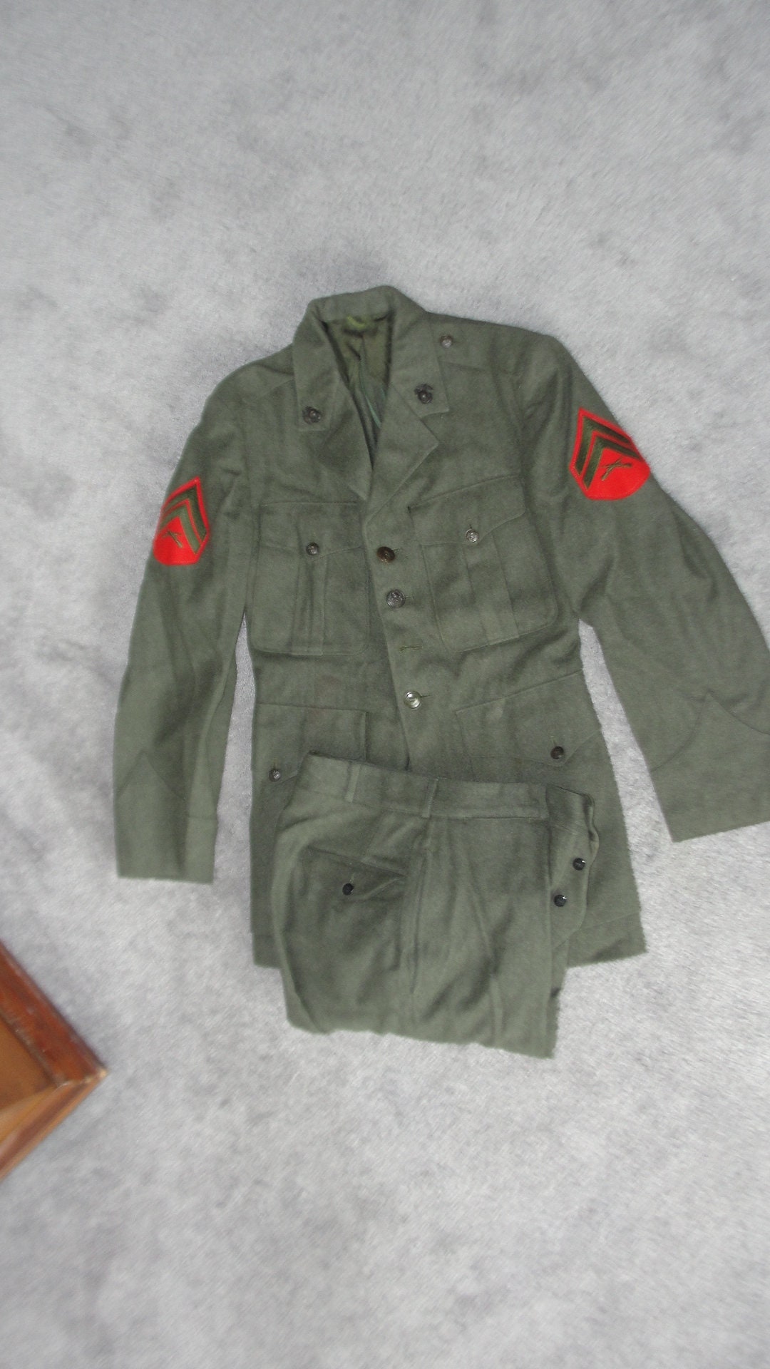 Original-us Marine Corp USMC Corporal's Green Wool Winter Service ...