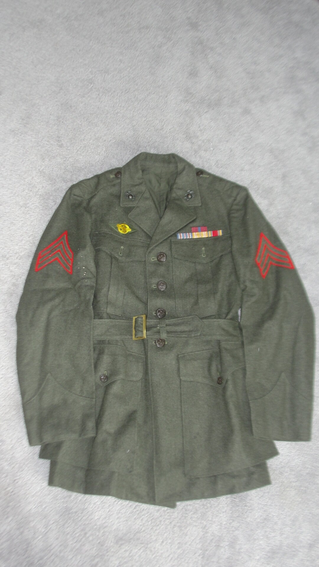 Original-us WWII Marine Corp USMC Sergeant's Green Wool Winter Service ...