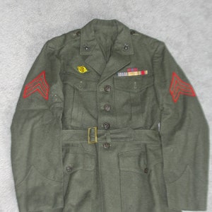 Original-us WWII Marine Corp USMC Sergeant's Green Wool Winter Service ...