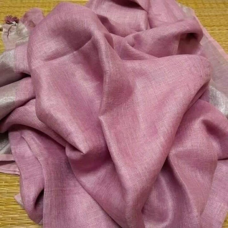 Traditional Beautiful 100% Linen Sarees Linen Sari Organic - Etsy