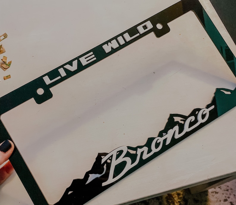 Black & White Gloss Bronco License Plate Frame - Etsy
