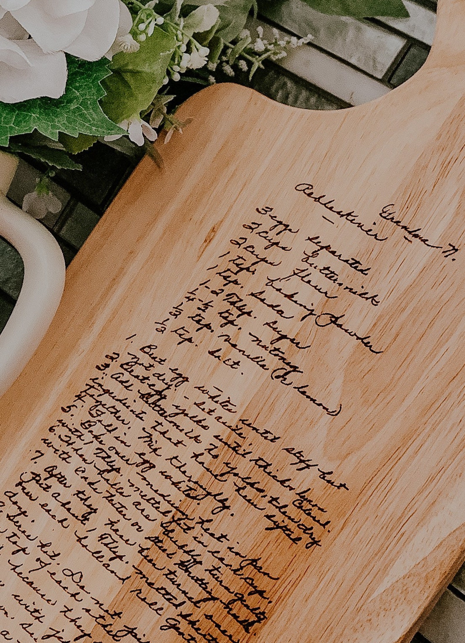 Laser Engraved Handwritten Recipe Charcuterie Board - Etsy