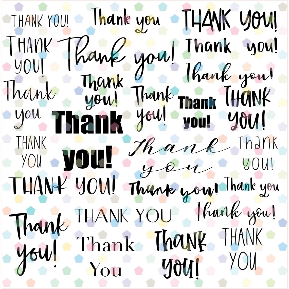 Thank You Svgs, Printable Thank You Stickers, Vinyl Thank You Stickers ...