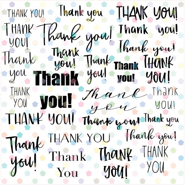 Vinyl Thank You Stickers - Etsy
