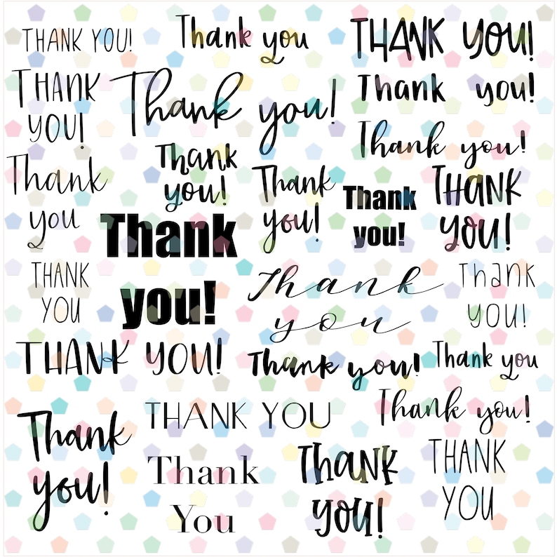Thank You Svgs, Printable Thank You Stickers, Vinyl Thank You Stickers ...