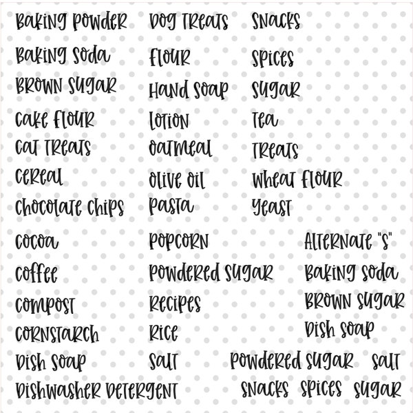 Canister Labels Svg - Etsy