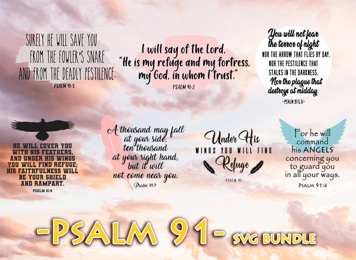 PSALM 91 SVG Bundle Bible Verse SVG T-shirt Scripture Svg Religious Svg ...