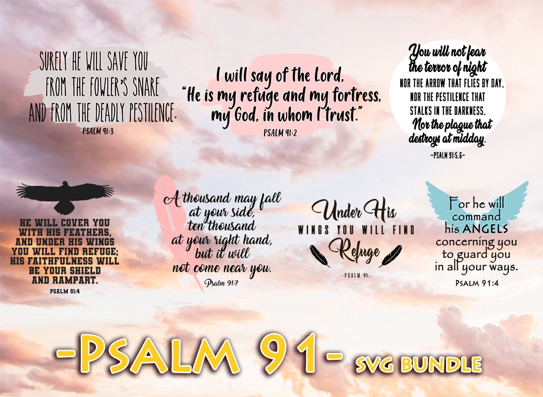 PSALM 91 SVG Bundle Bible Verse SVG T-shirt Scripture Svg - Etsy Canada