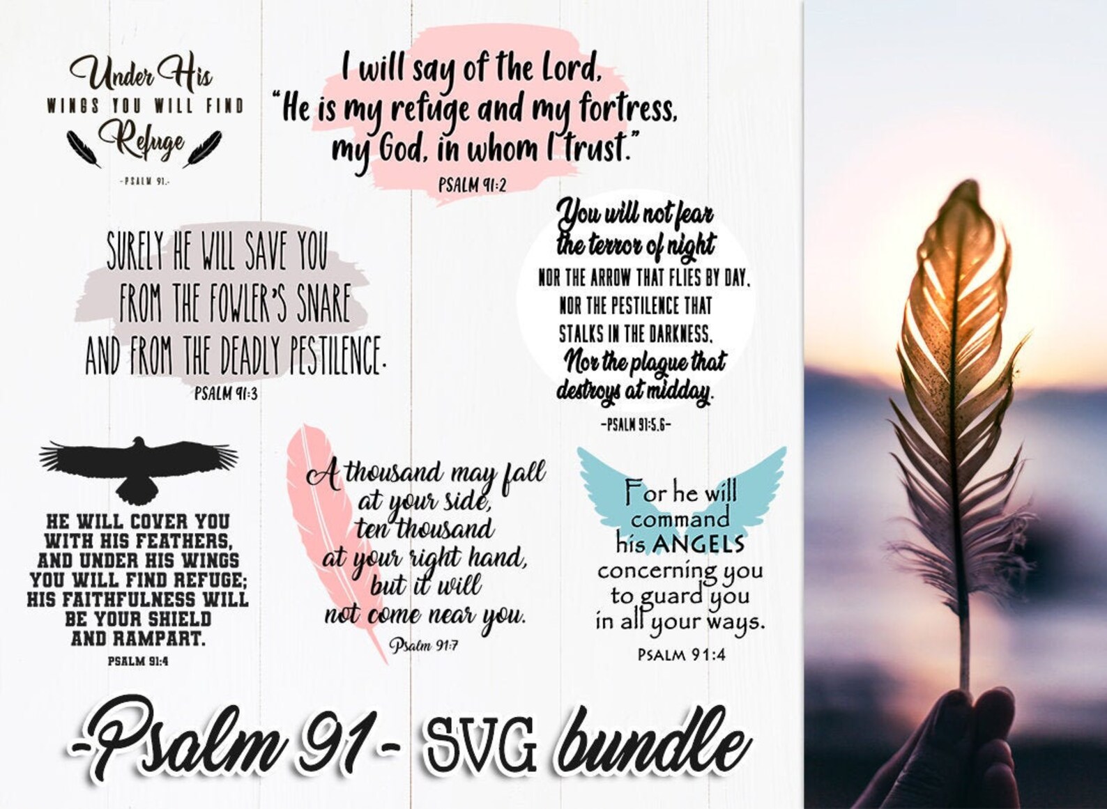 PSALM 91 SVG Bundle Bible Verse SVG T-shirt Scripture Svg Religious Svg ...