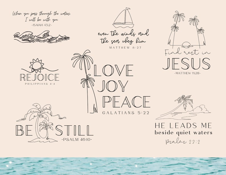 Christian SVG Bundle Summer Faith PNG Cross Clipart Jesus Wall Art ...
