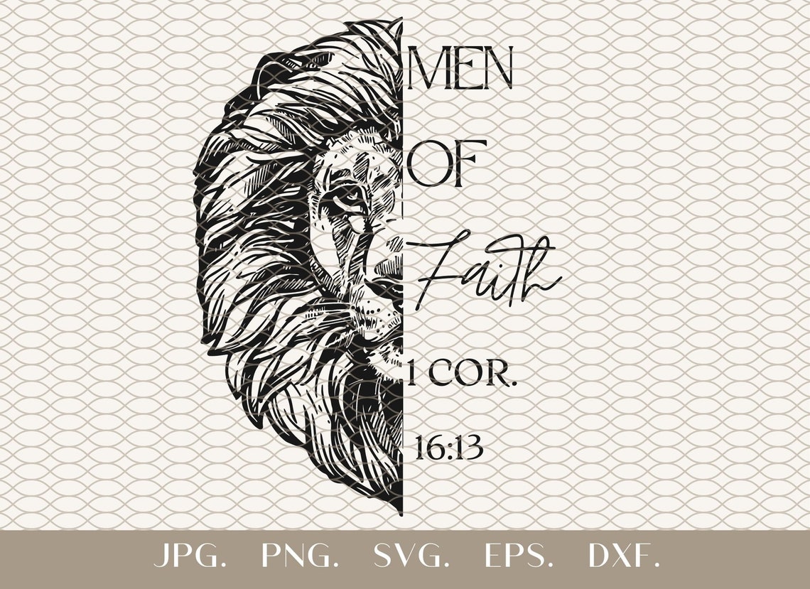 Men of Faith SVG Scripture Bible Verse PNG Christian Shirts Clipart Dad ...