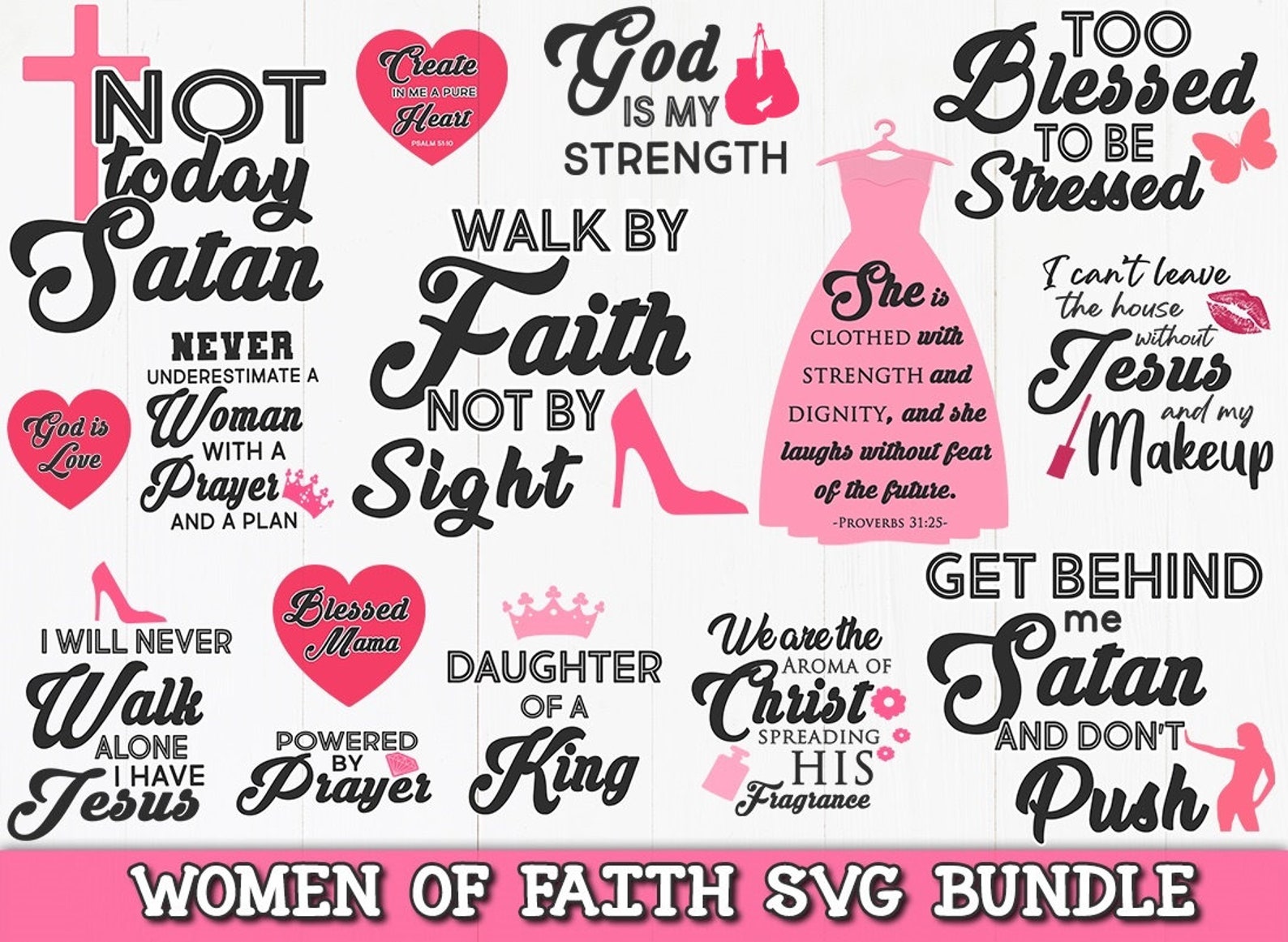 Women of Faith Christian SVG Bundle Printable Quotes Bible - Etsy Canada