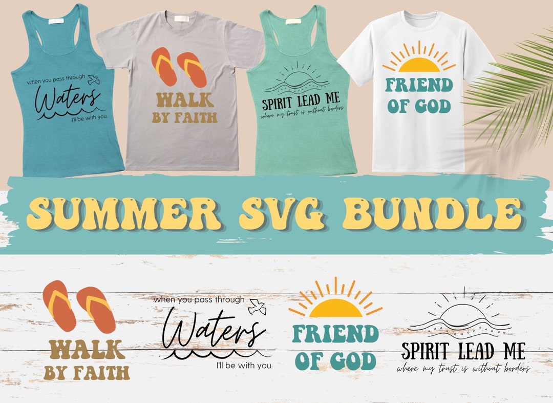 Christian Summer SVG Bundle Faith PNG Cross Clipart Jesus Wall Art ...