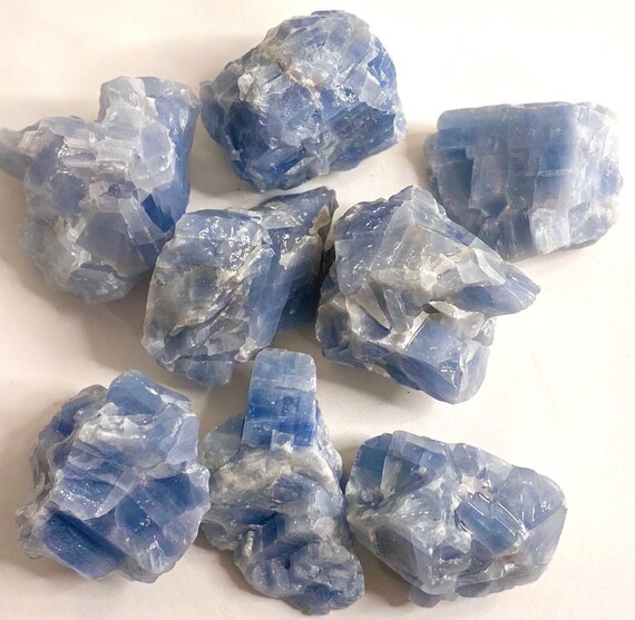 Raw Blue Calcite Crystals 4cm / Calm the Mind / Lungs and - Etsy