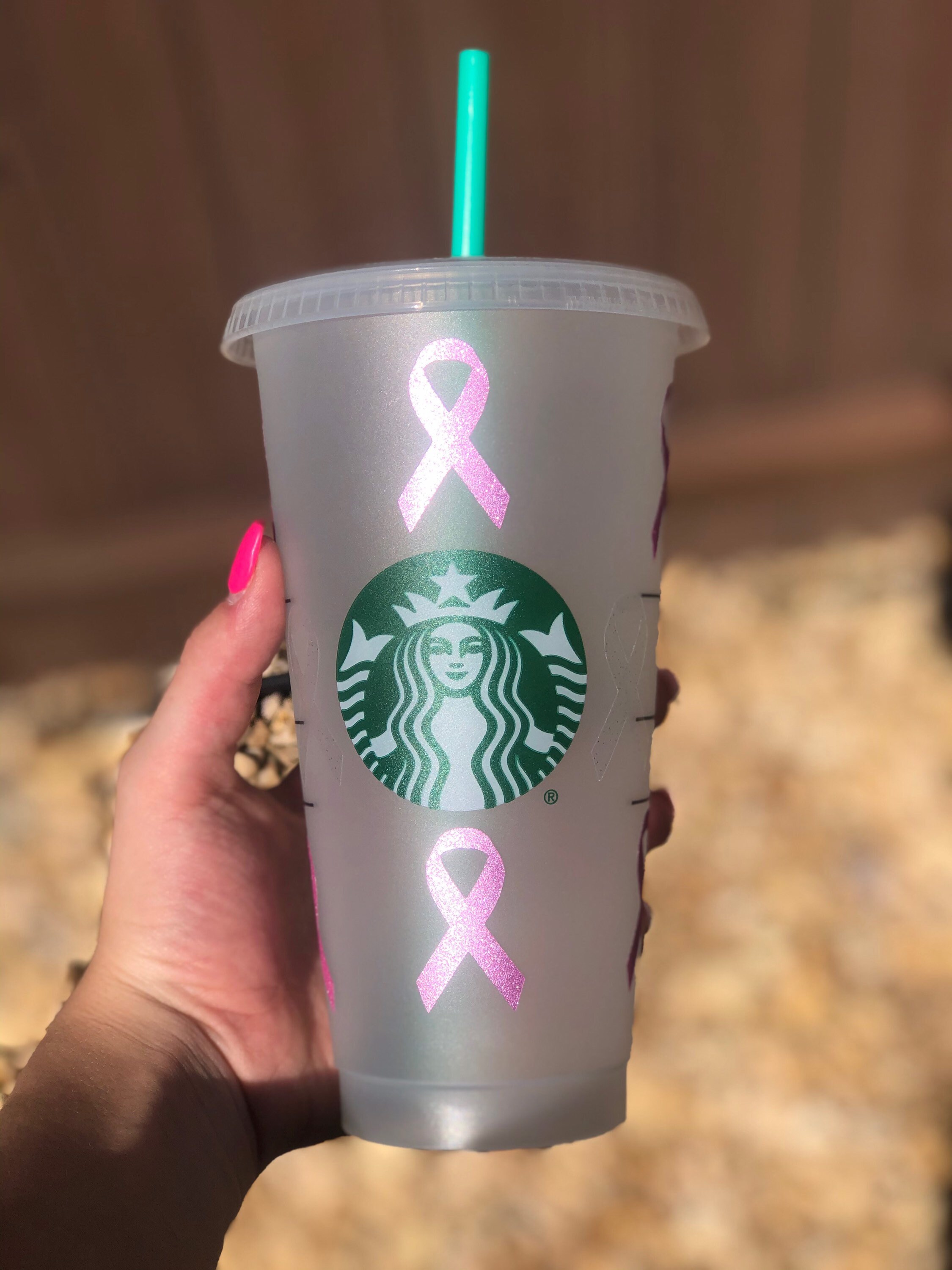 Breast Cancer Awareness Starbucks Cup With Customized Name/quote - Etsy UK