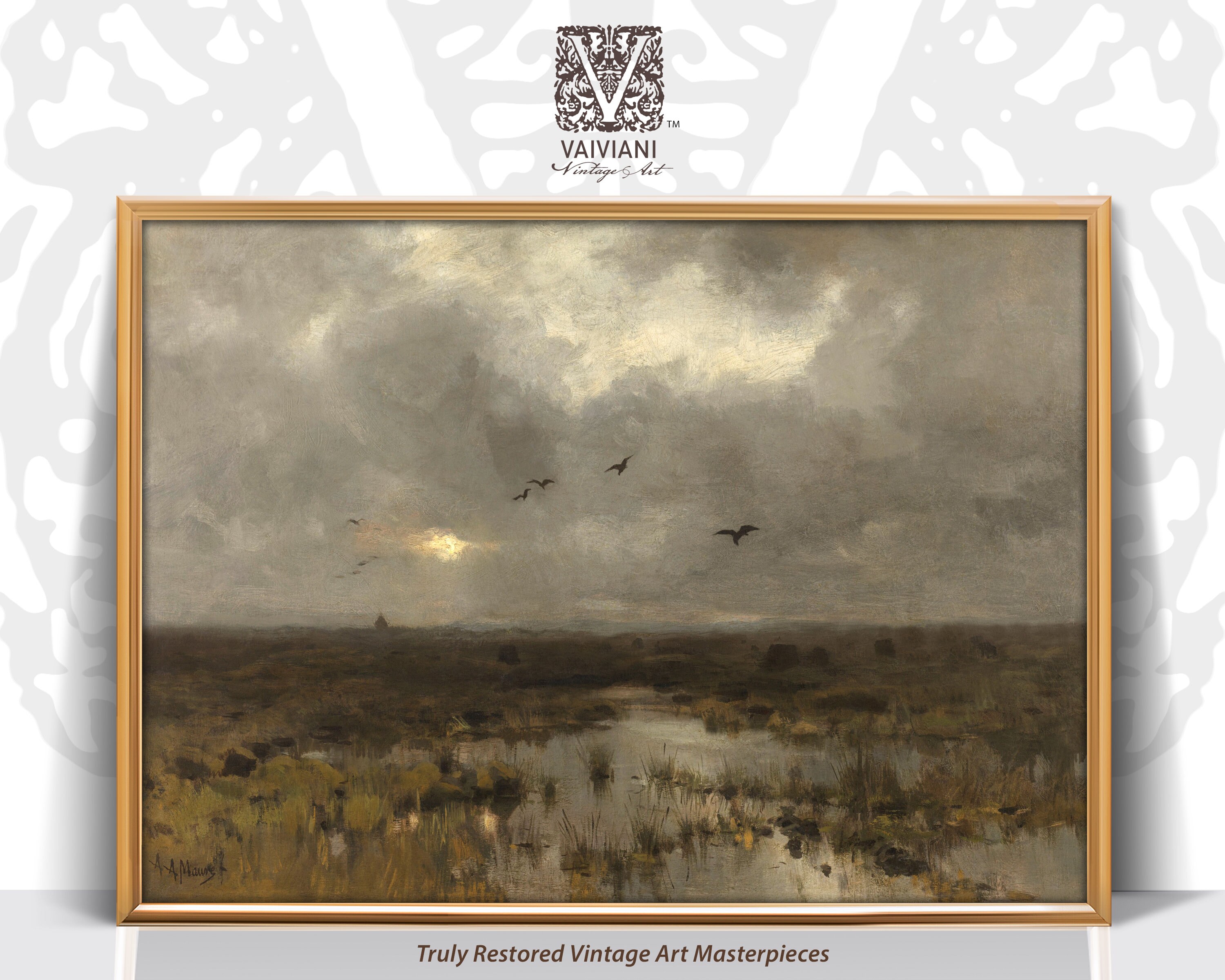 Gloomy Marsh Dark Academia Cubicle Decor Print Wall Art Vintage Moody ...