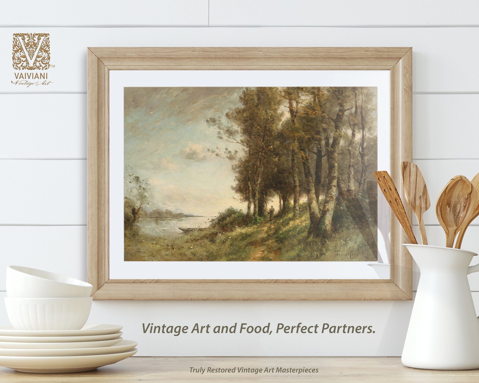 Dark Cottagecore Muted Pond Printable Vintage Wall Art Moody ...