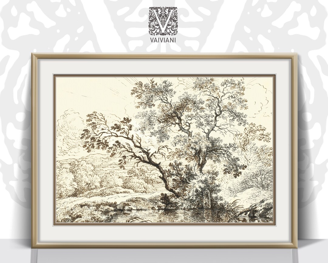 Neutral Fairycore Aesthetic Drawing Downloadable Nature Landscape ...