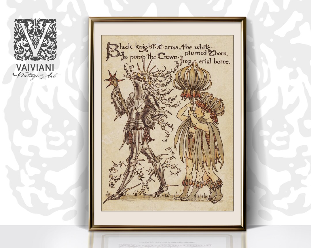 Fairycore Antique Knight Sketch Printable Victorian Wall Art Drawing ...
