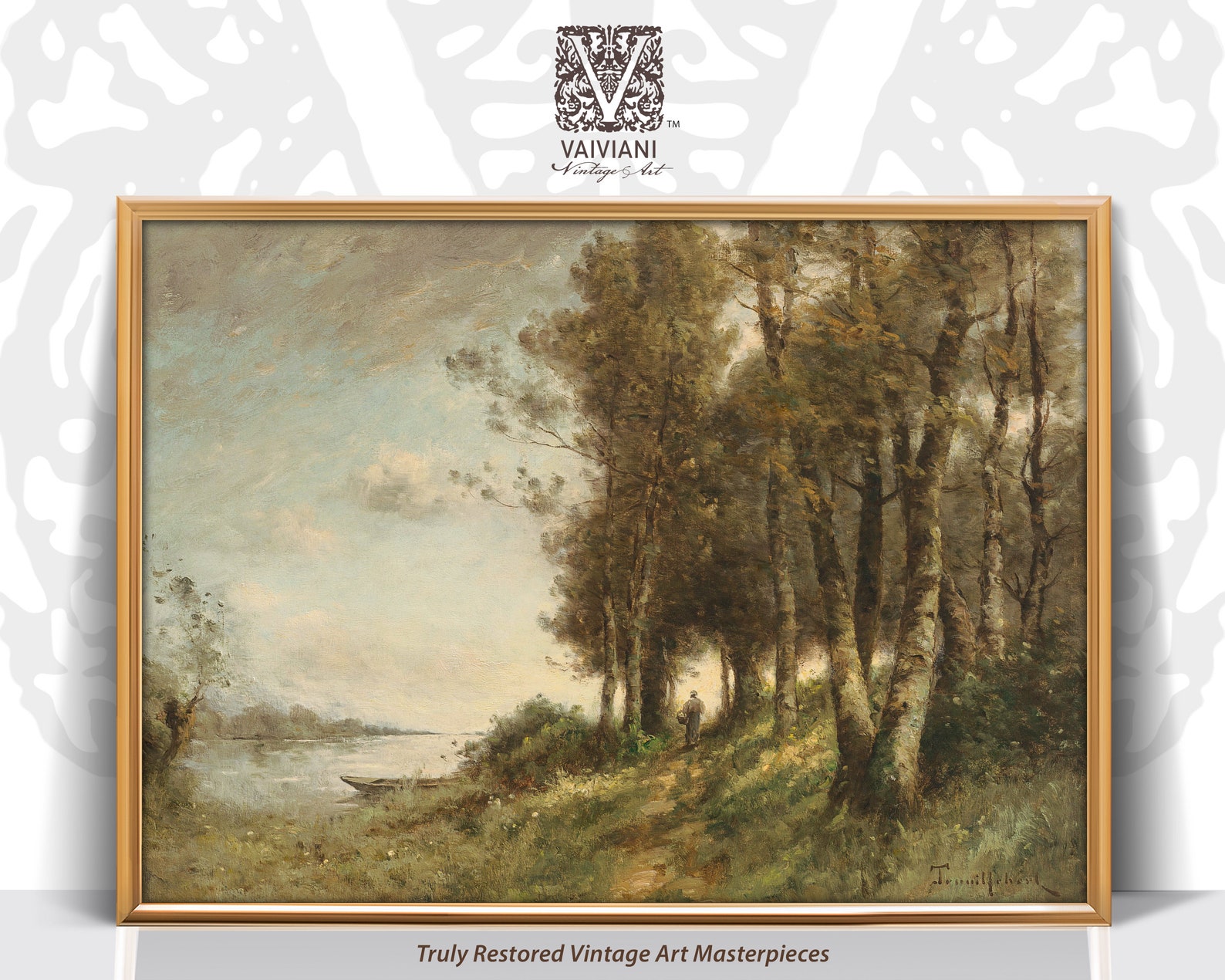 Dark Cottagecore Muted Pond Printable Vintage Wall Art Moody ...