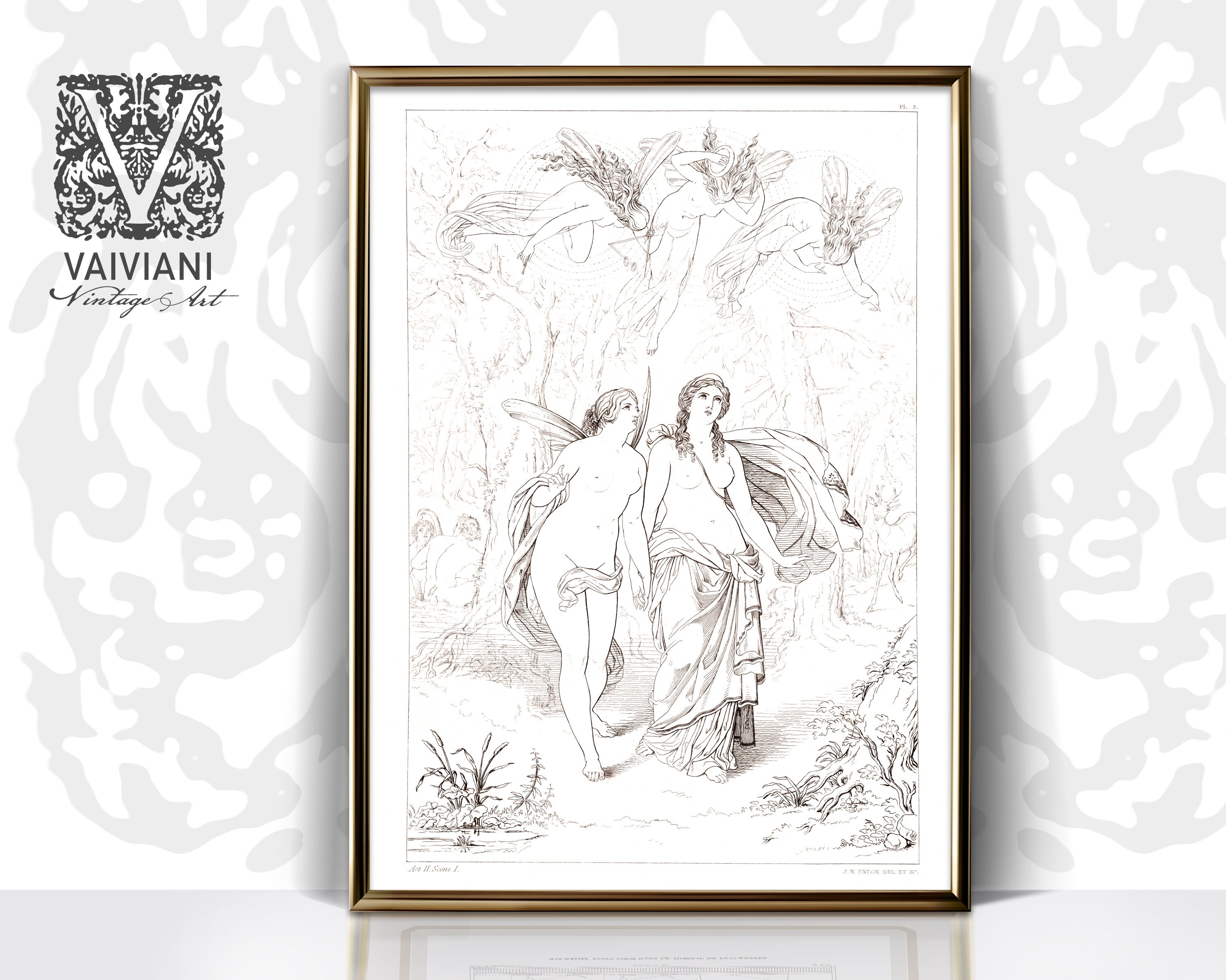 Vintage Nude Women Sketch Portrait Downloadable Antique Female Figures