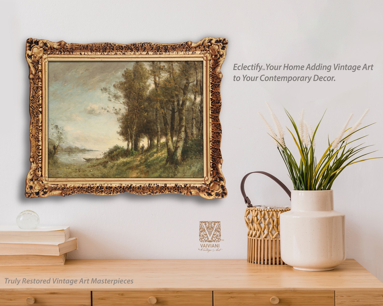 Dark Cottagecore Muted Pond Printable Vintage Wall Art Moody ...