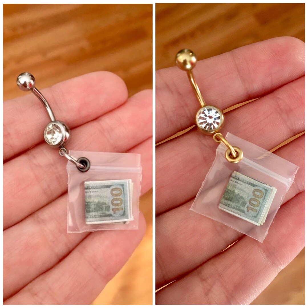Mini Money Bag Belly Button Ring - Etsy