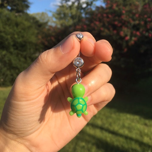Turtle Belly Button Rings Turtle Belly Rings Turtle Button - Etsy