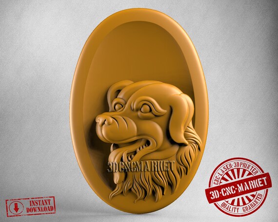 Dog 3D Stl Model 0796 for CNC Router Engraver Carving - Etsy