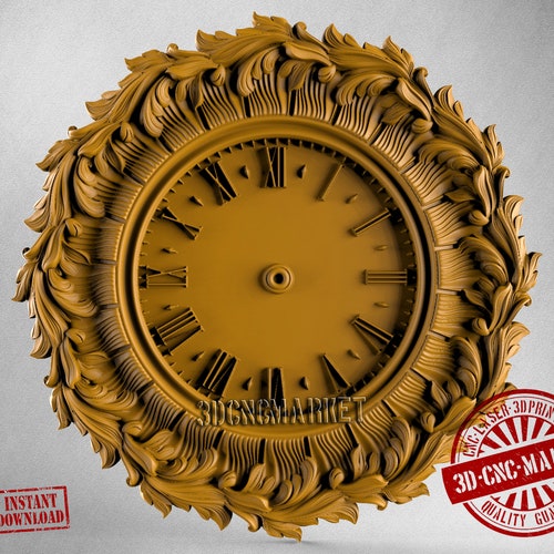 Clock For Cnc 3d Stl Model Cnc Router Engraver Artcam Etsy