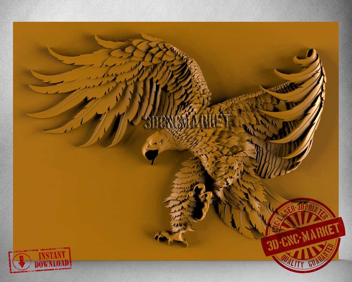Eagle 3D Stl Model 0448 for CNC Router Engraver Carving - Etsy