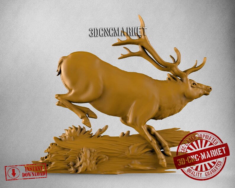 Deer 3D Stl Model 0684 for CNC Router Engraver Carving - Etsy