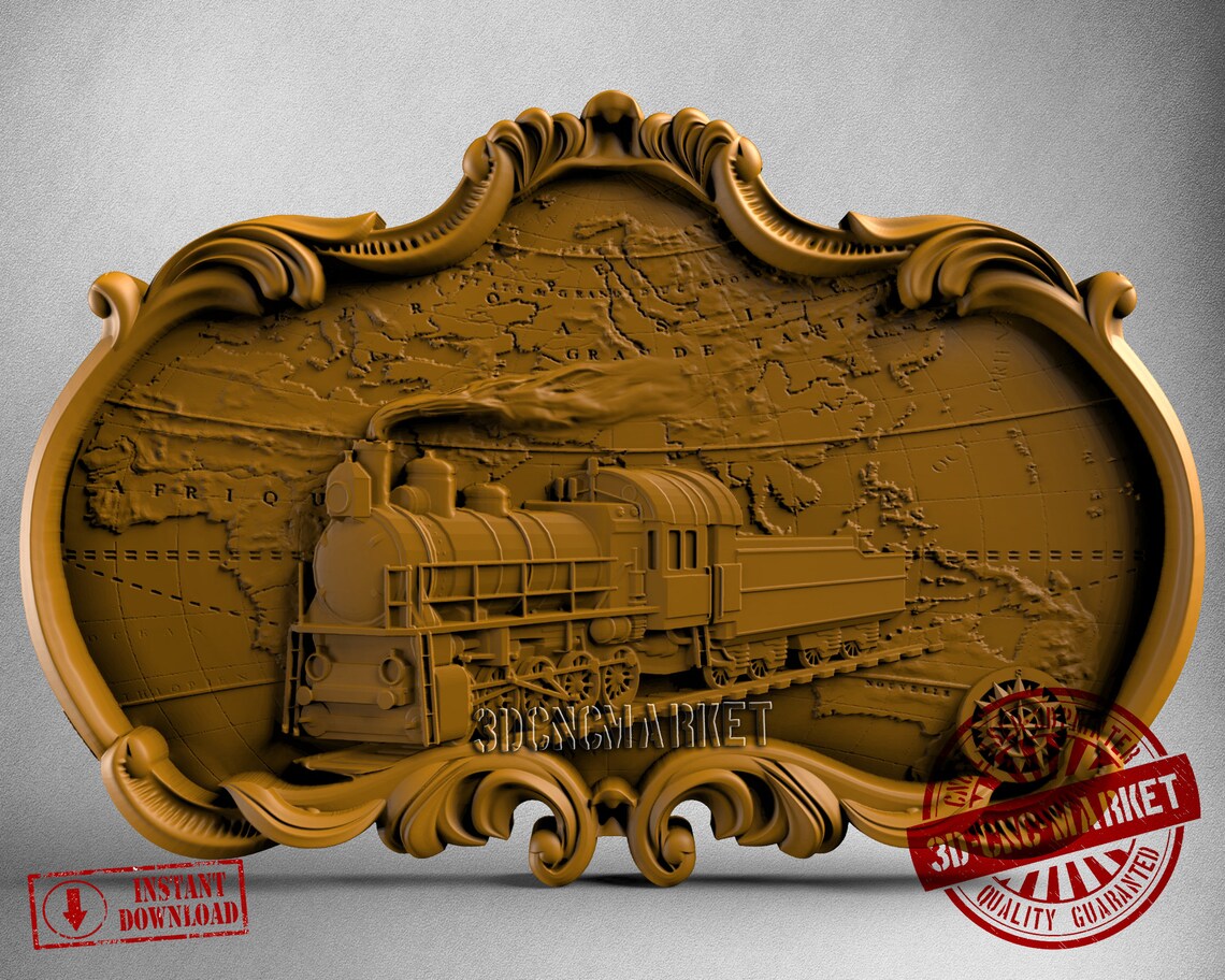 Train, 3D Stl Model 2837, for CNC Router Engraver, Carving Machine ...