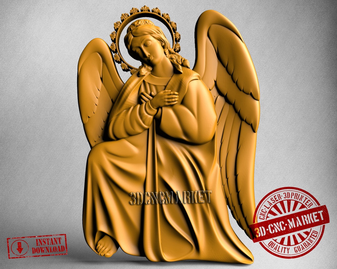 Angel, 3D Stl Model 4635, for CNC Router Engraver, Carving Machine ...