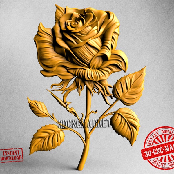 Relief Carving Rose 3d Stl - Etsy