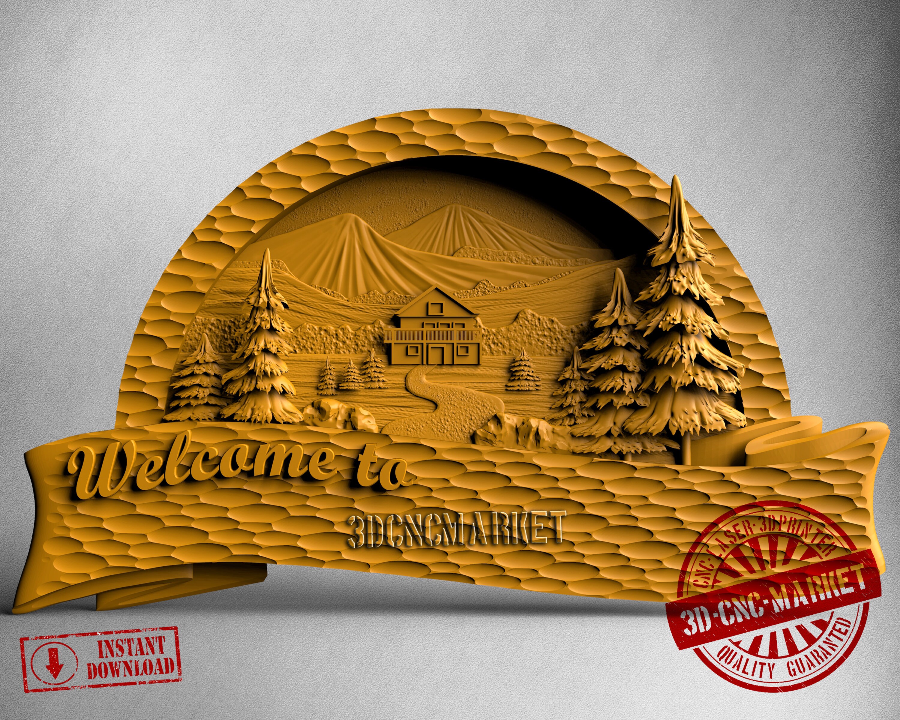 Welcome Sign 3D Stl Model 10343 for CNC Router Engraver - Etsy