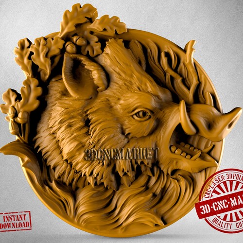 Wild Boar 3D Stl Model 0303 for CNC Router Engraver Carving - Etsy
