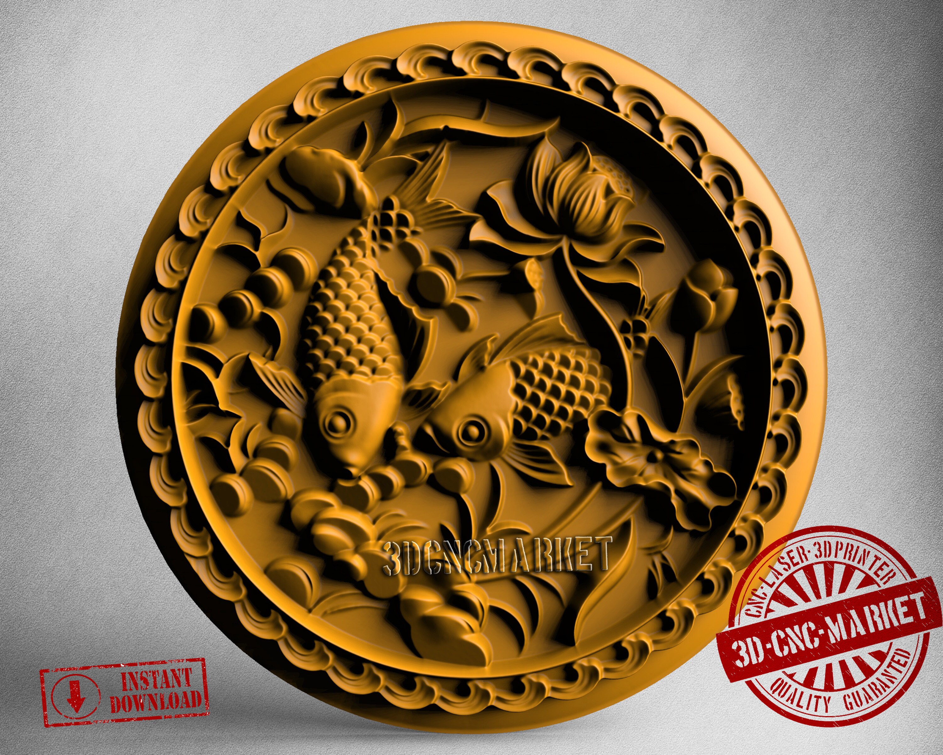 Fish 3D Stl Model 0521 for CNC Router Engraver Carving | Etsy