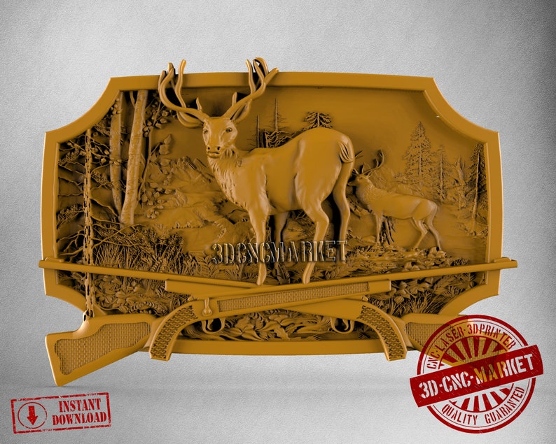 Deers 3D Stl Model 1149 for CNC Router Engraver Carving | Etsy