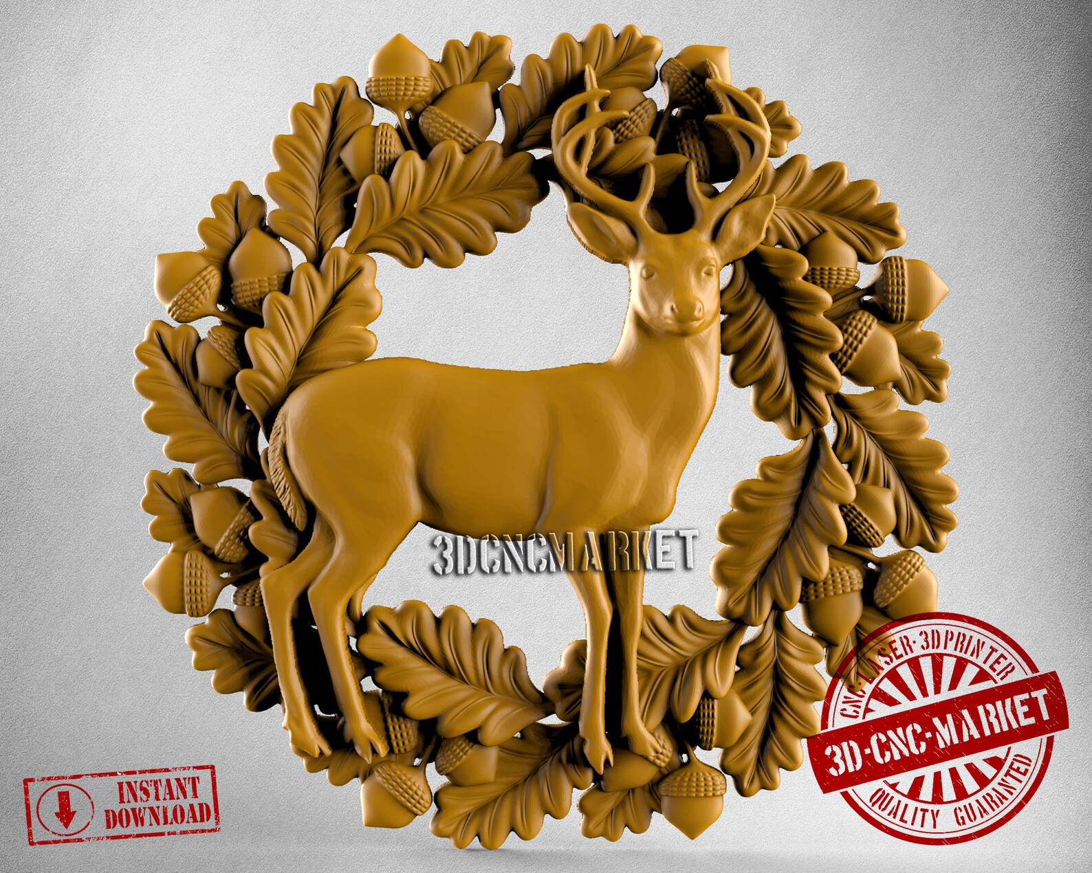 Deer, 3D Stl Model 0680, for CNC Router Engraver, Carving Machine ...