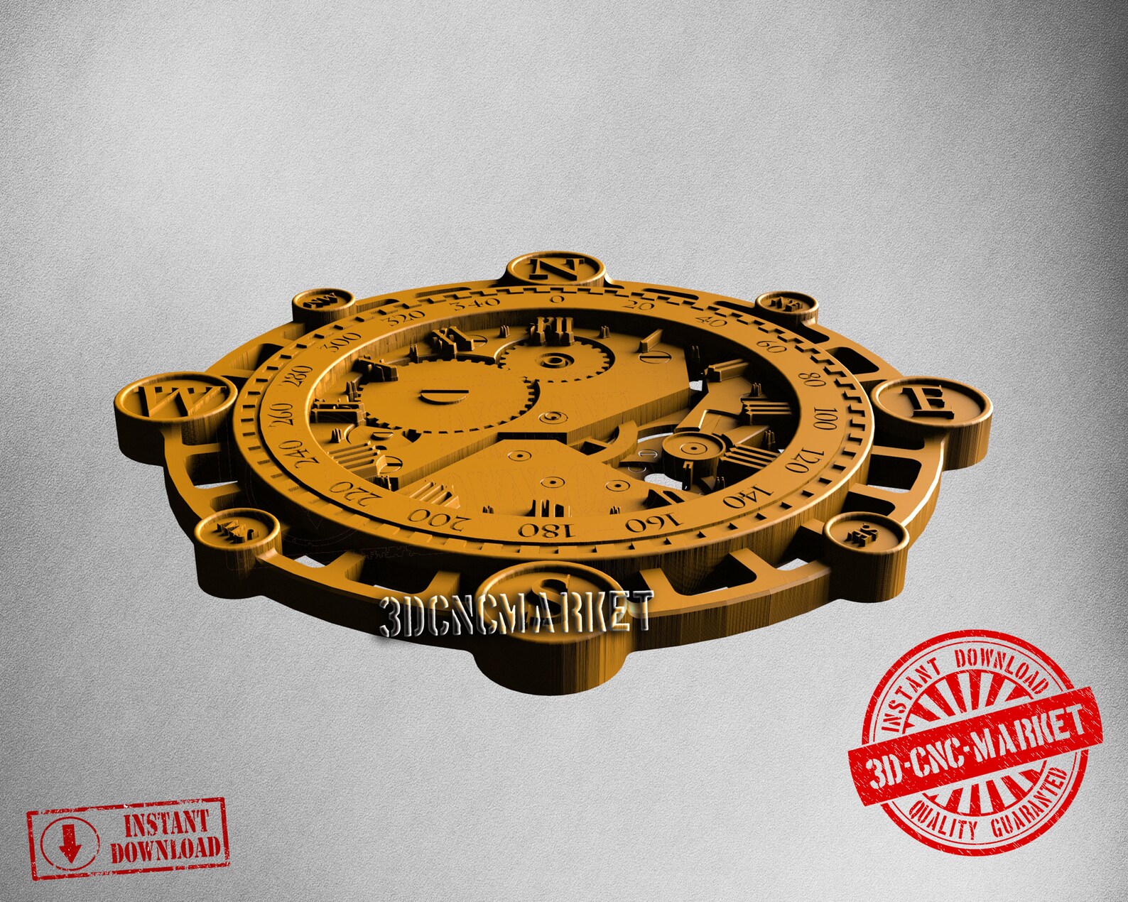 Mechanical Clock 3D Stl Model 1214 for CNC Router Engraver | Etsy