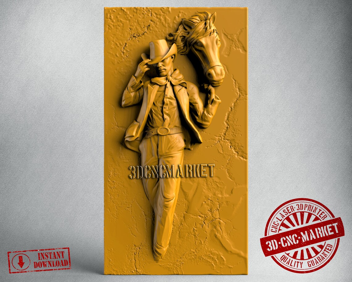Cowboy From Wall 3D Stl Model 10193 for CNC Router Engraver - Etsy