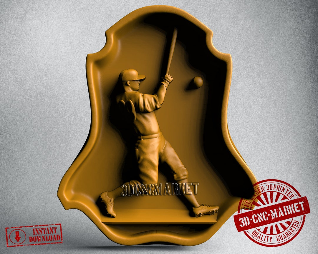 Baseball Player, 3D Stl Model 10191, for CNC Router Engraver, Carving ...