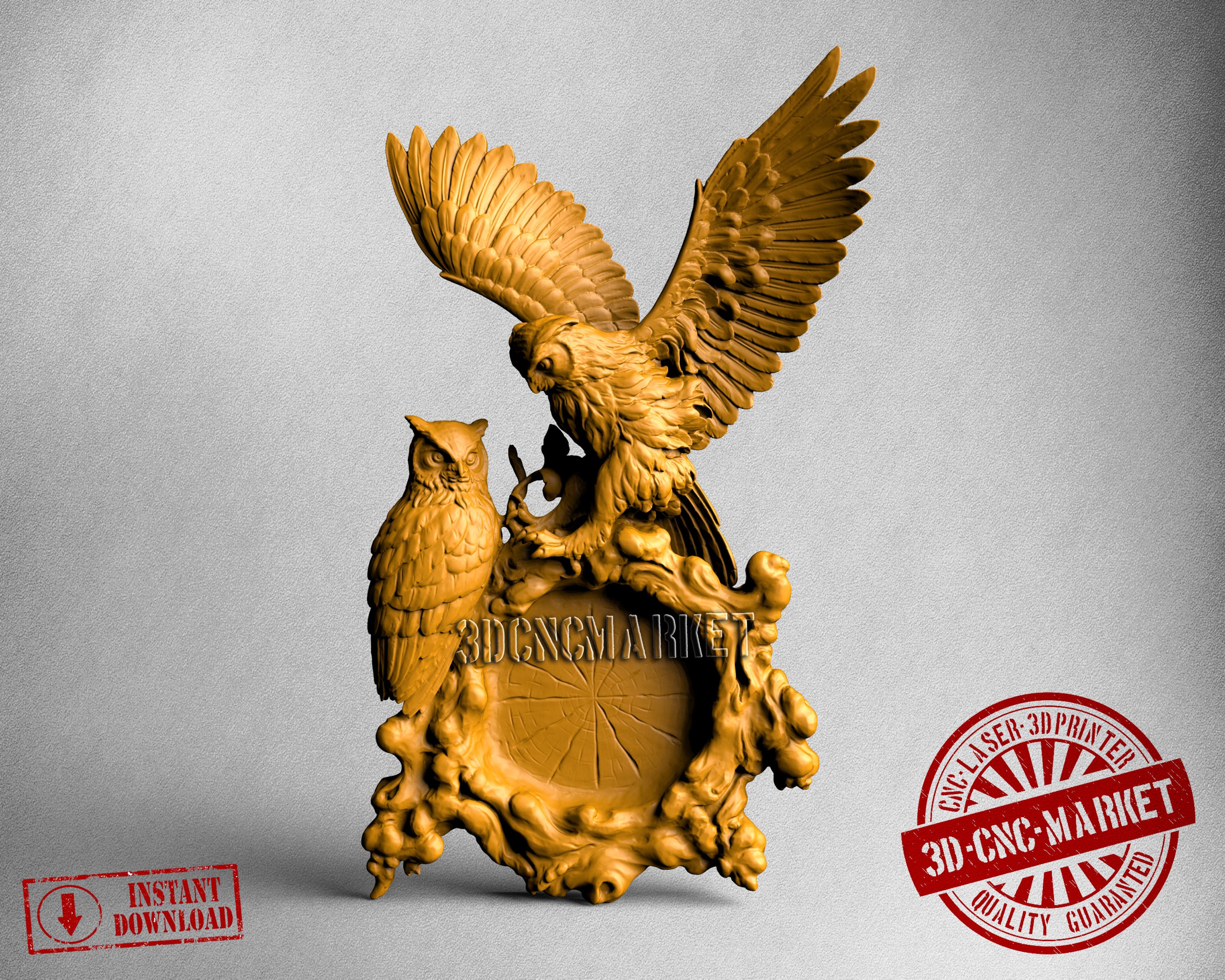 Owl 3D Stl Model 0407 for CNC Router Engraver Carving - Etsy