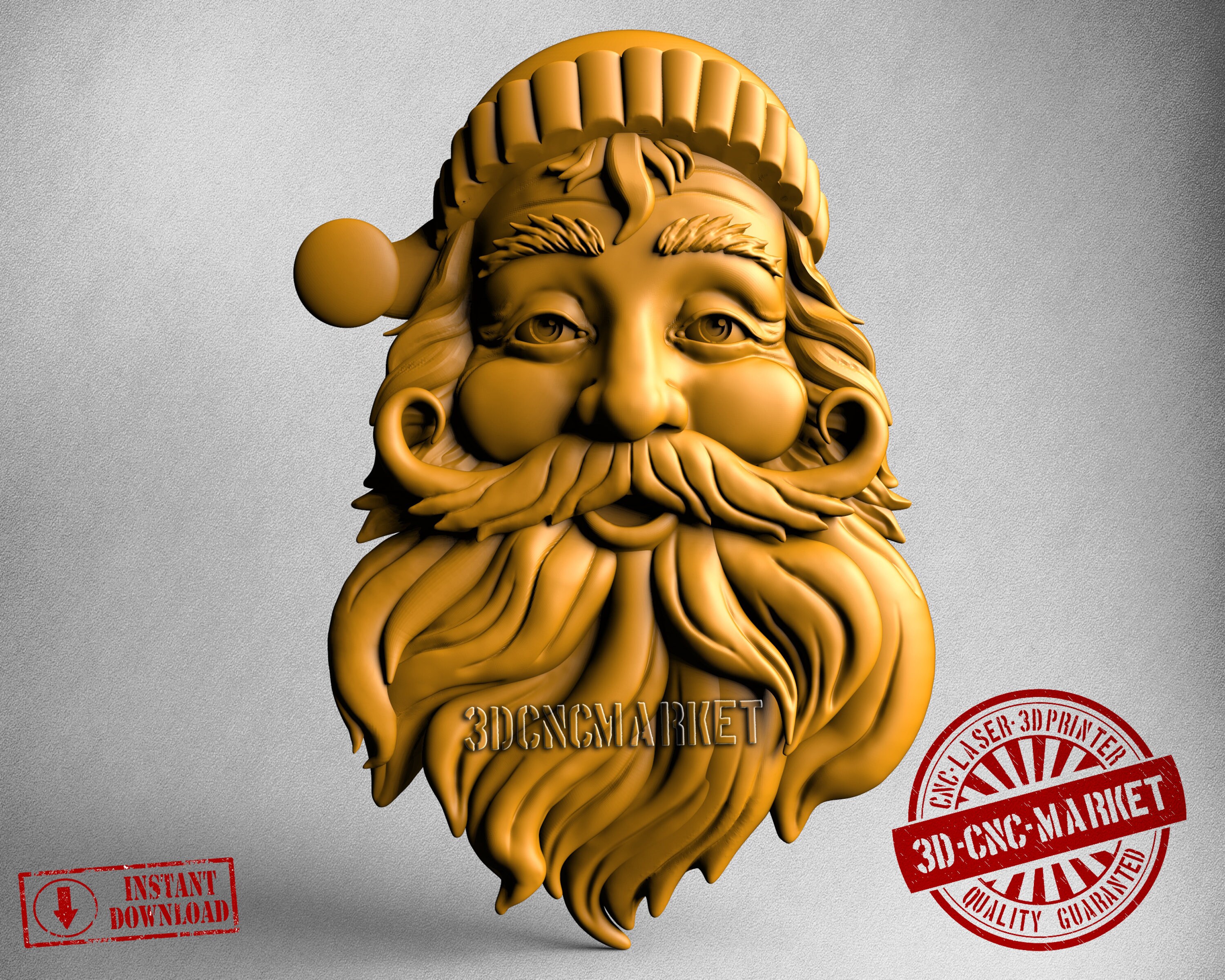 Santa Claus 3D Stl Model 10127 for CNC Router Engraver | Etsy Canada