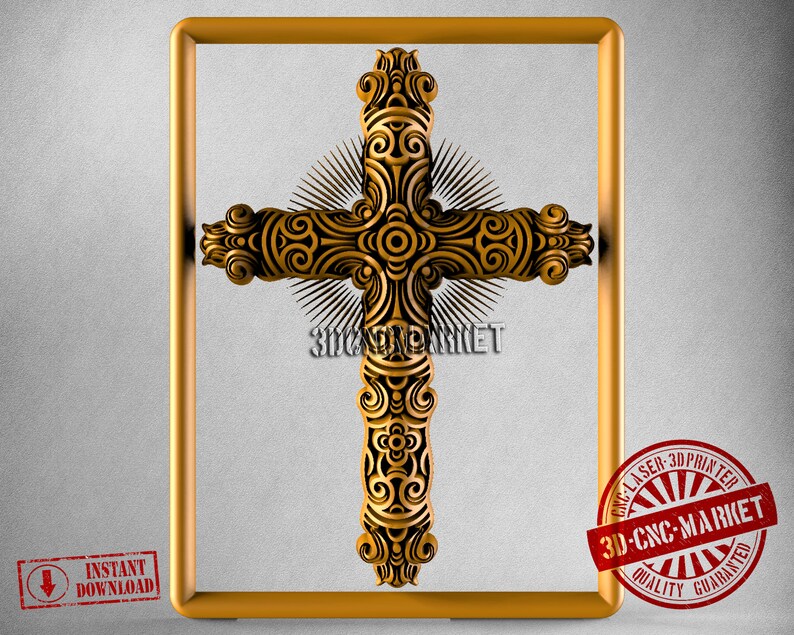 Cruz, 3D Stl Modelo 4668, para grabador enrutador CNC, máquina de ...