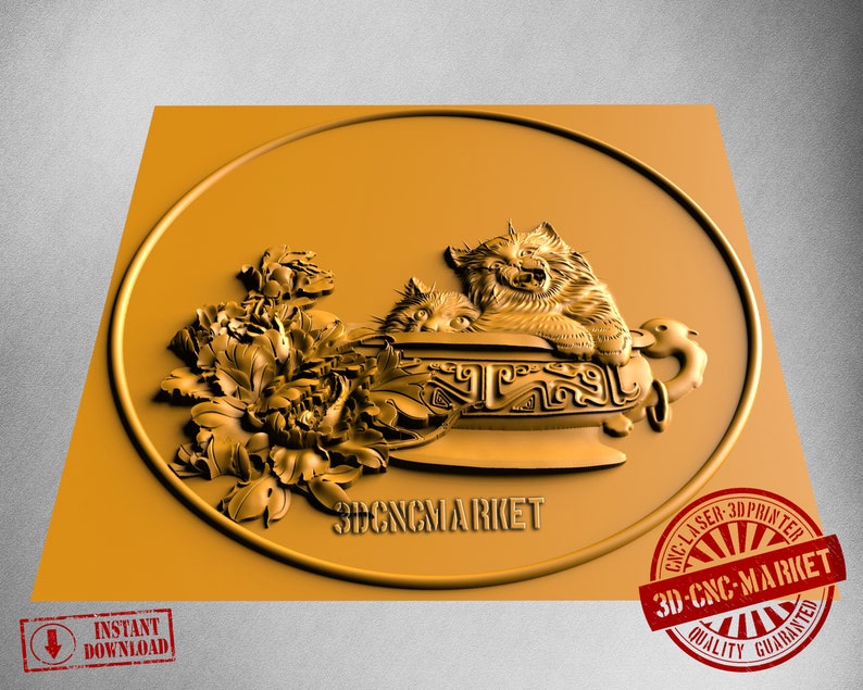 Cats 3D Stl Model 0820 for CNC Router Engraver Carving - Etsy