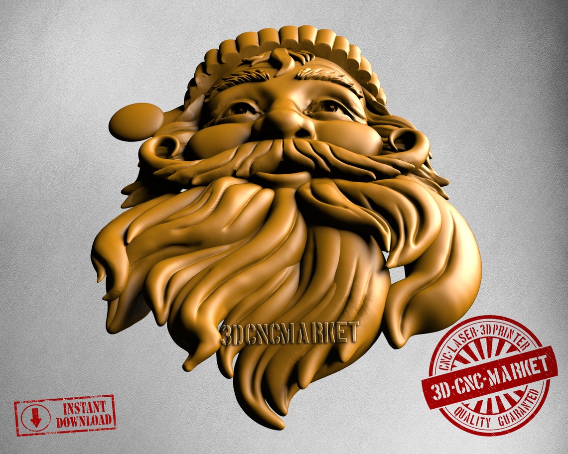 Santa Claus 3d Stl Model 10127 For Cnc Router Engraver Etsy